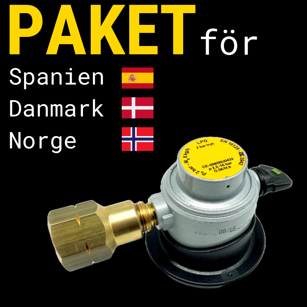 Adapter/reduceringsventil H11 - POL inv. 2 bar (Norsk/Spansk/Dansk fla ...